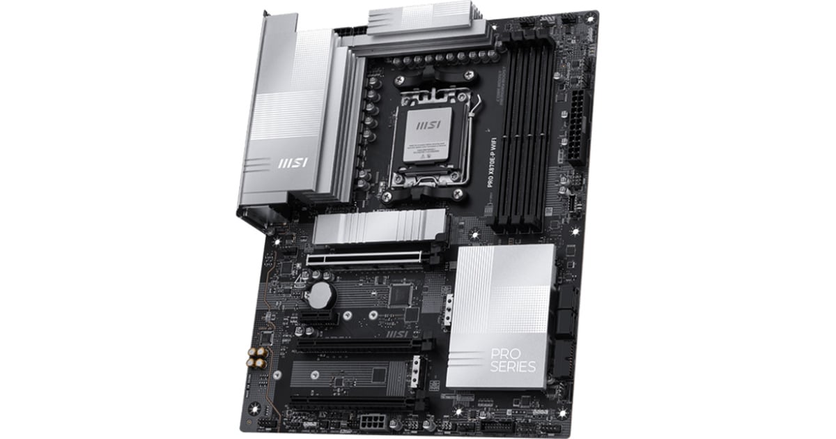 MSI PRO X870E-P WIFI socket AM5 moederbord Zwart, RAID, 5Gb-LAN, Wi-Fi ...