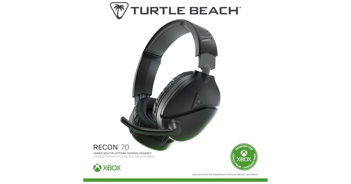 Turtle Beach Ear Force Recon 70X Black (2024) over-ear gaming headset ...