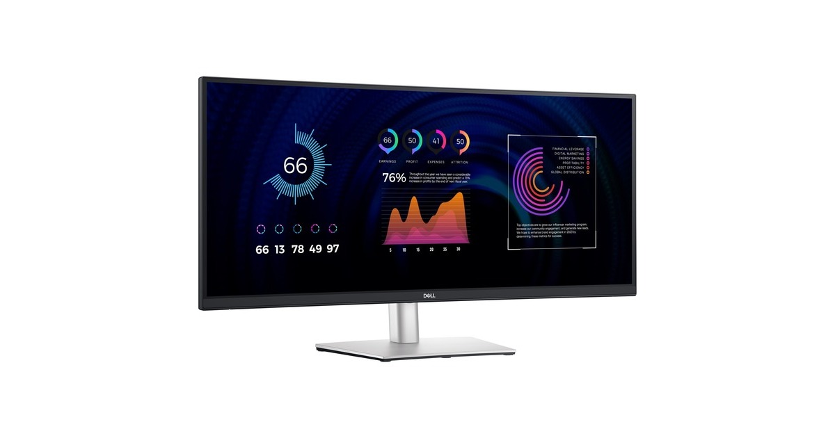 Dell P3424WE 34" Curved UltraWide monitor Zwart/zilver, HDMI ...