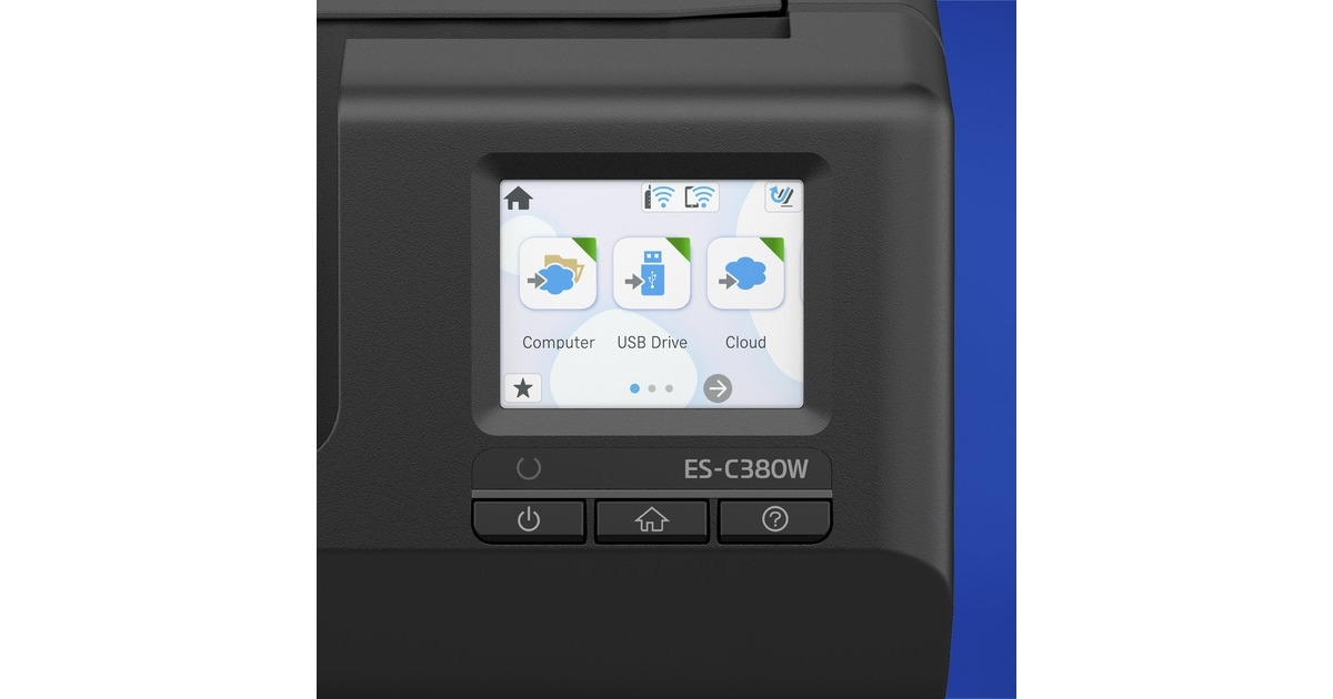 Epson ES-C320W compacte A4-documentscanner met Wi-Fi-connectiviteit en U-traject Zwart, A4, A5 ...