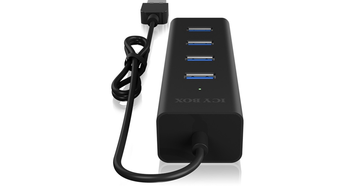 ICY BOX IB-HUB1409-U3 4-port USB-hub Zwart