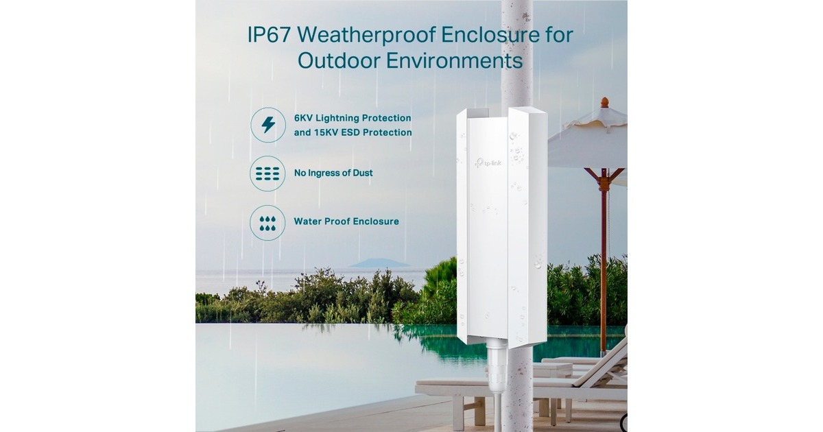 TP-Link EAP610-Outdoor AX1800 Indoor/Outdoor WiFi 6 access point Wit