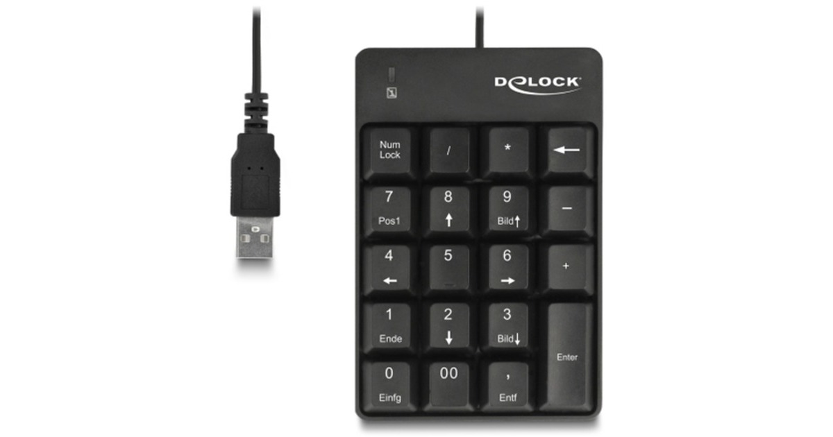 DeLOCK USB Keypad 19 keys black Zwart