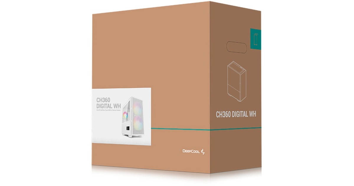Deepcool CH360 DIGITAL mini tower behuizing Wit | 1x USB-A | 1x USB-C ...