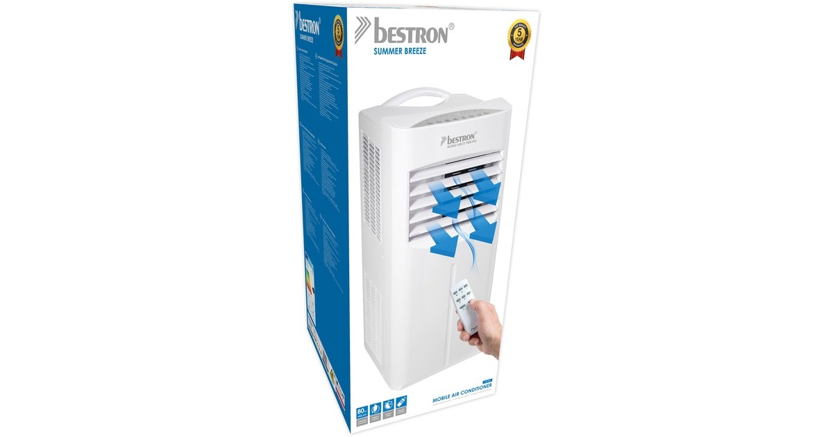Bestron AAC9000 Mobiele Airconditioner Wit, Koelvermogen 2,6 kW | met ...