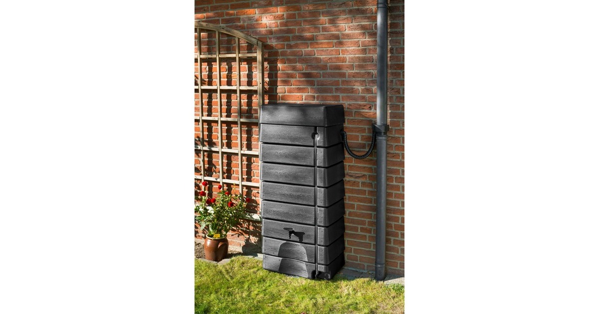 Nature Kunststof muurtank regenton Antraciet, 276 liter
