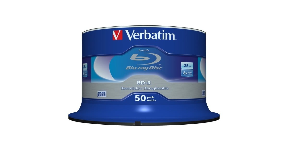 Verbatim BD-R SL Datalife 25 GB blu-ray media 6x, 50 stuks