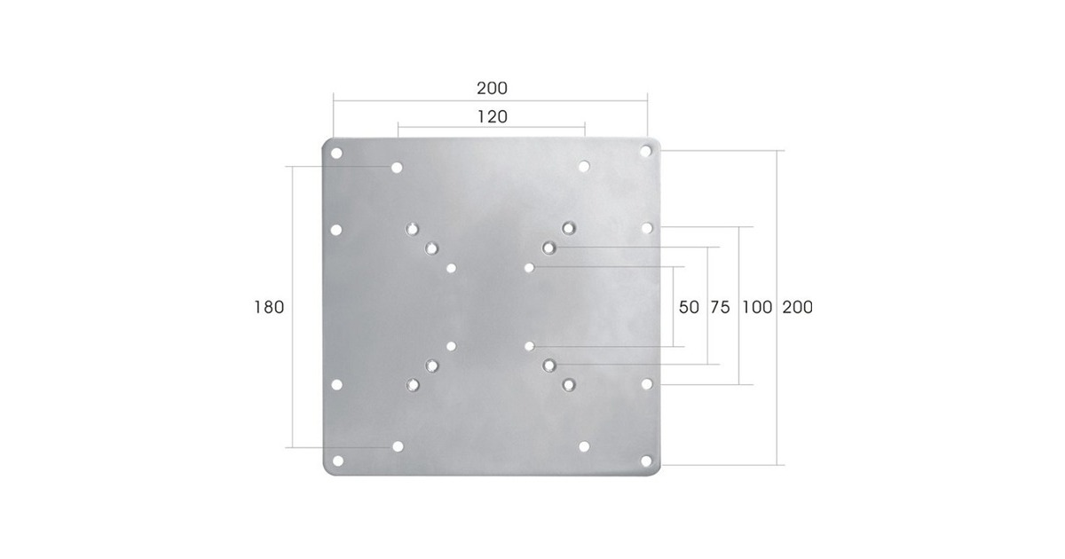 Neomounts Verloopplaat FPMA-VESA200 bevestiging Zilver, Retail