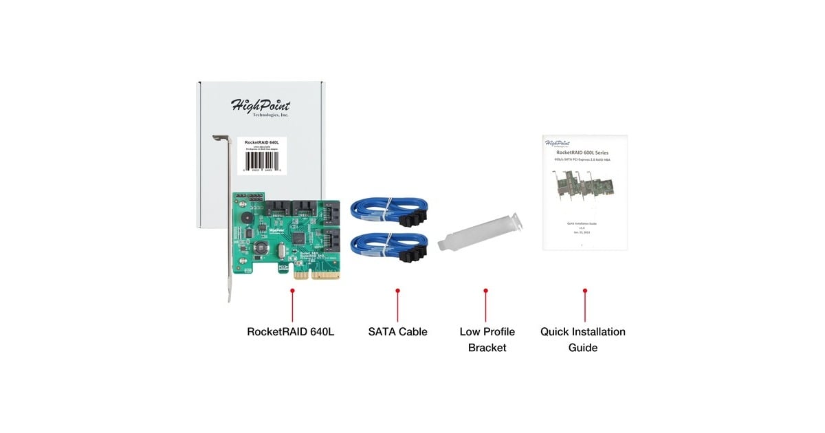 HighPoint RocketRAID 640L serial-ata controller Low-profile, Retail