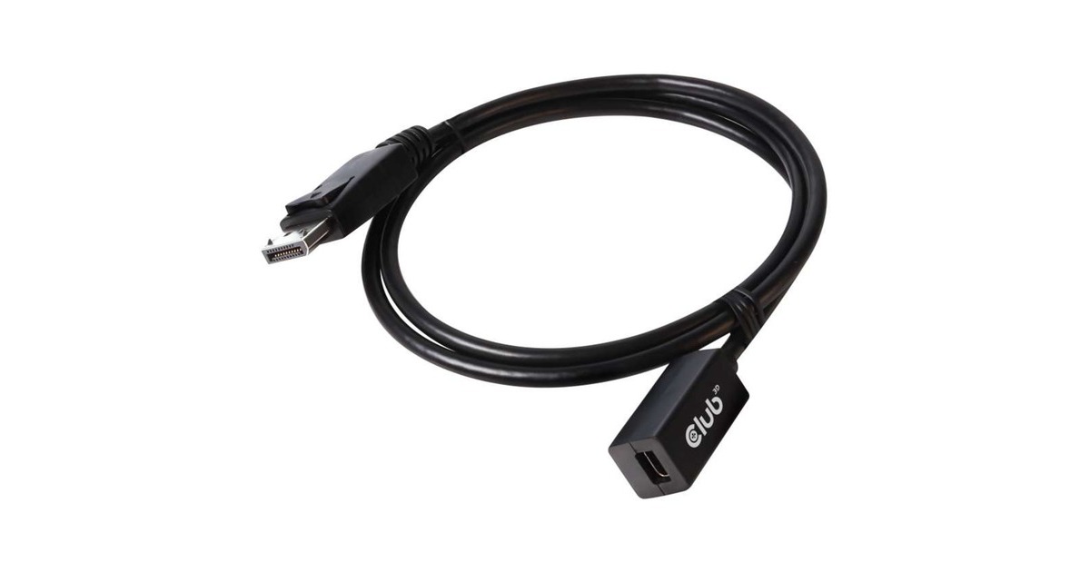 Club 3D Mini DisplayPort > DisplayPort 1.4 (male) verlengkabel Zwart, 0 ...
