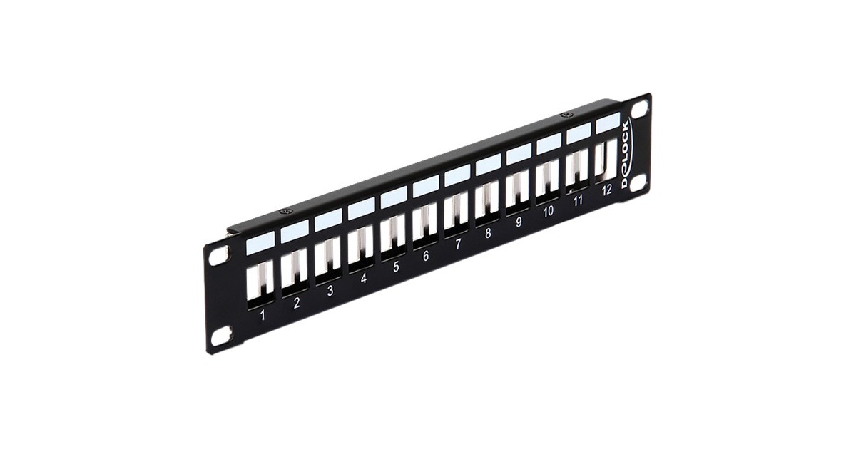 DeLOCK 10" Keystone Patch Panel 12 Port metal black patchpaneel Zwart ...