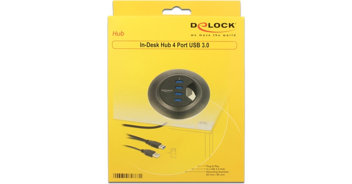 DeLOCK In-Desk Hub 4 Port USB 3.0 usb-hub