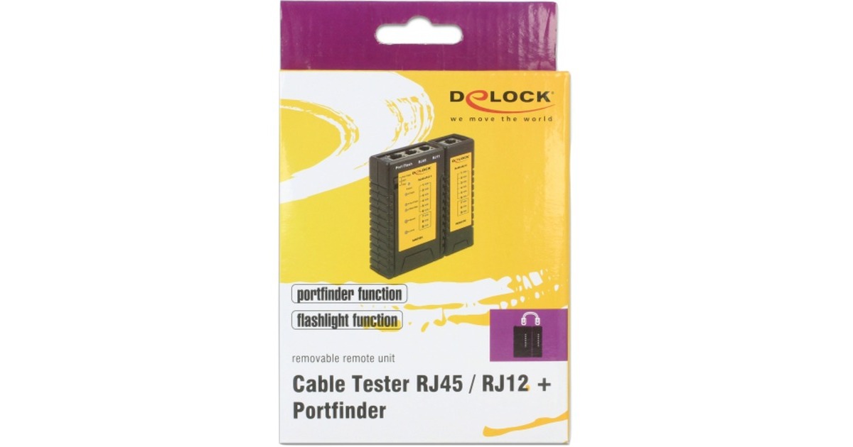 DeLOCK Kabeltester RJ45 / RJ12 + Portfinder Zwart