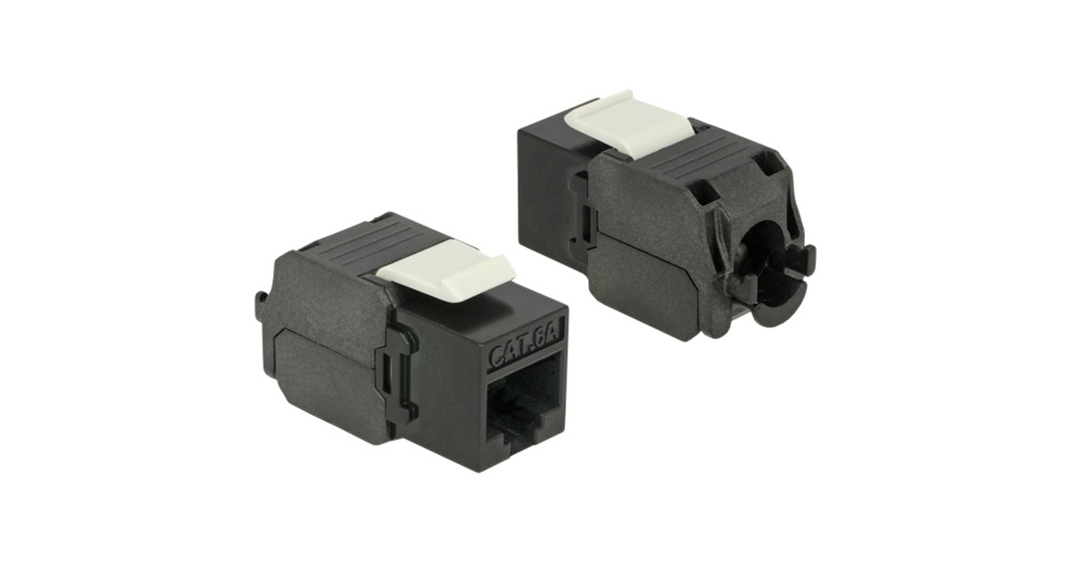DeLOCK Keystone Module RJ45 jack > LSA Cat.6A UTP Zwart