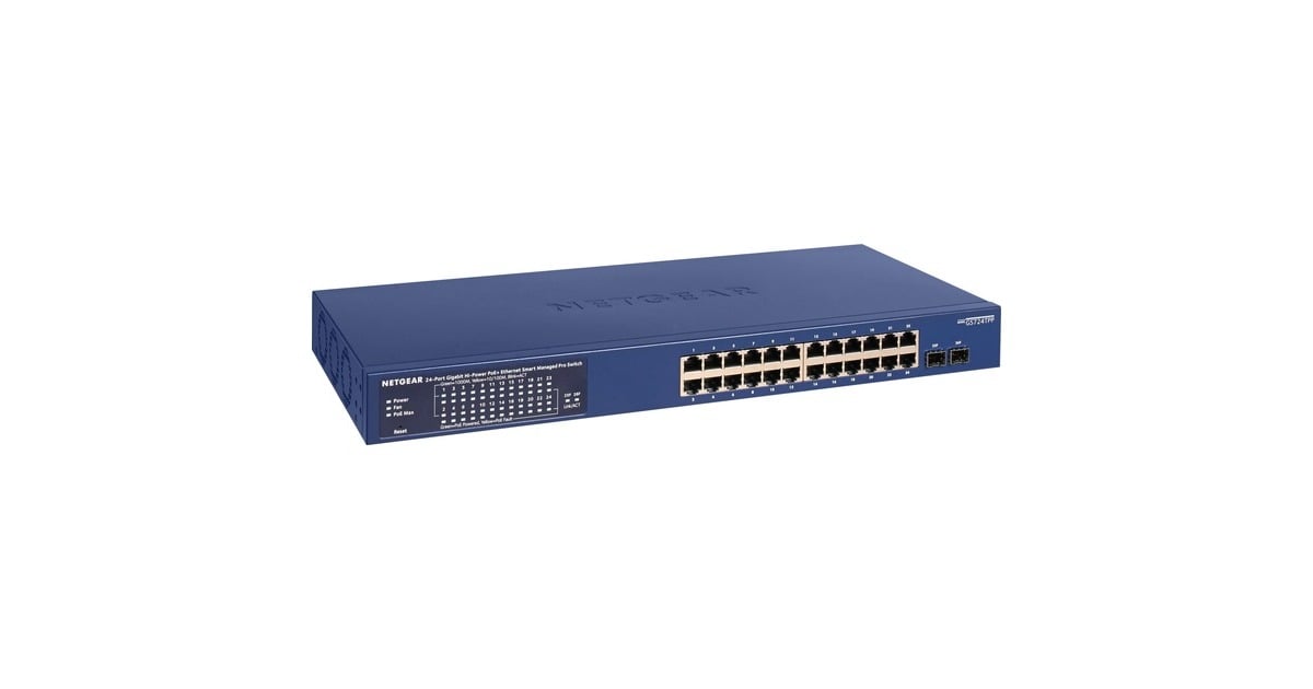 NETGEAR GS724TPP switch Blauw
