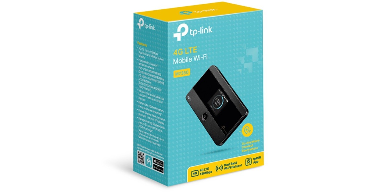 TP-Link 4G Mi-Fi Hotspot met display M7350 wlan lte router Zwart, SIM ...