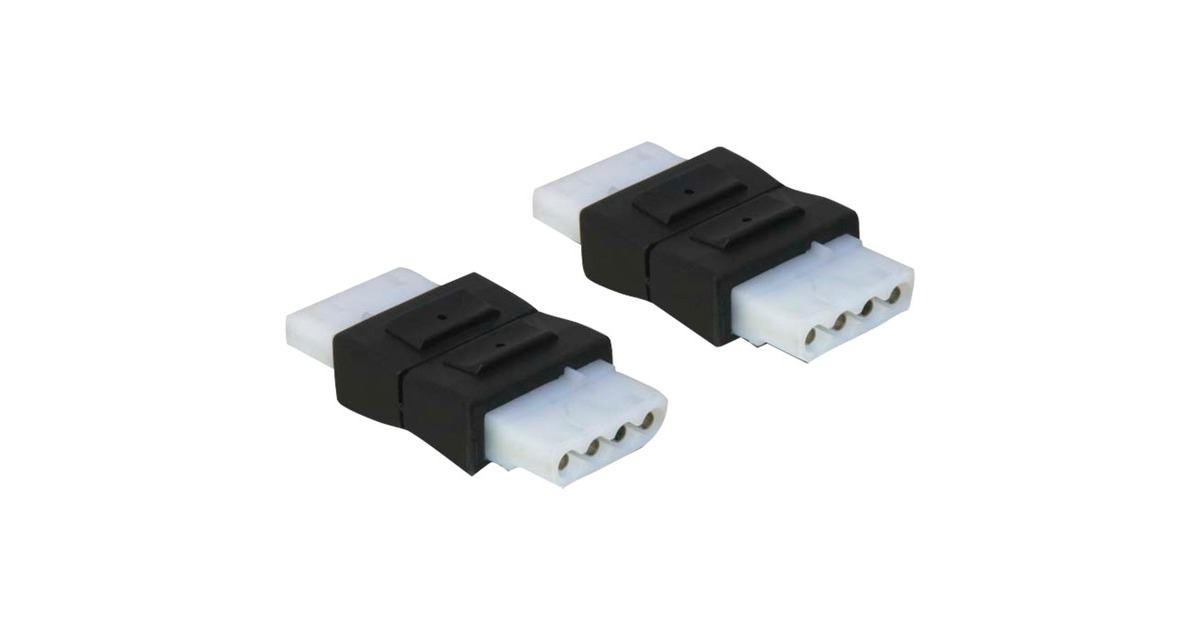 DeLOCK Adapter 4 pin Molex female-female Zwart