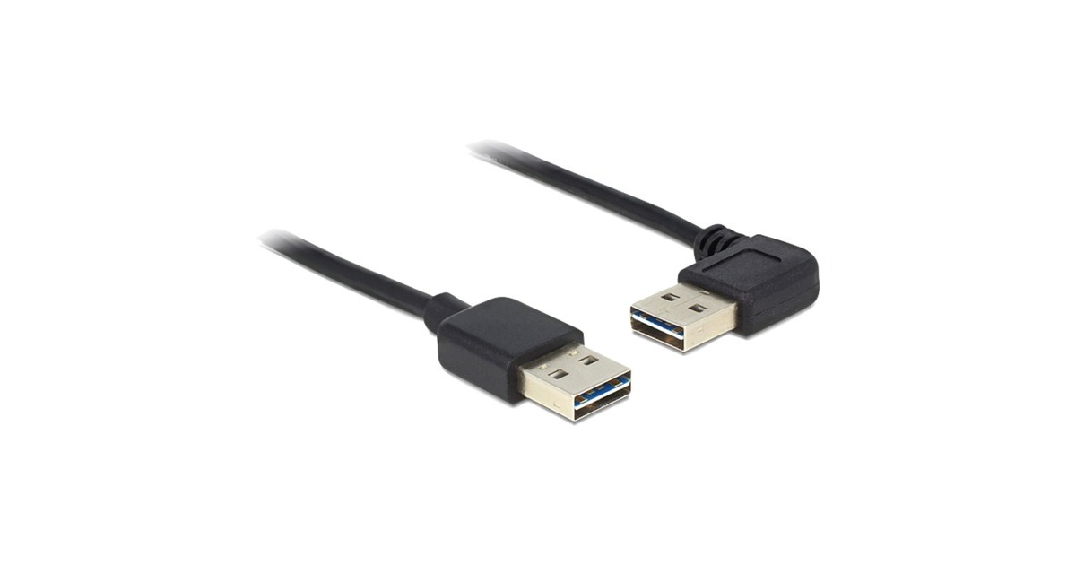 DeLOCK EASY-USB-A 2.0 male > EASY-USB-A 2.0 male kabel Zwart, 3 meter