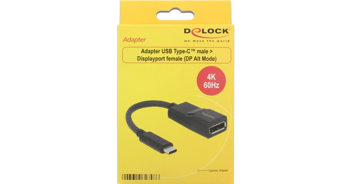 DeLOCK USB-C > Displayport adapter Zwart, DP Alt Mode, 4K 60 Hz