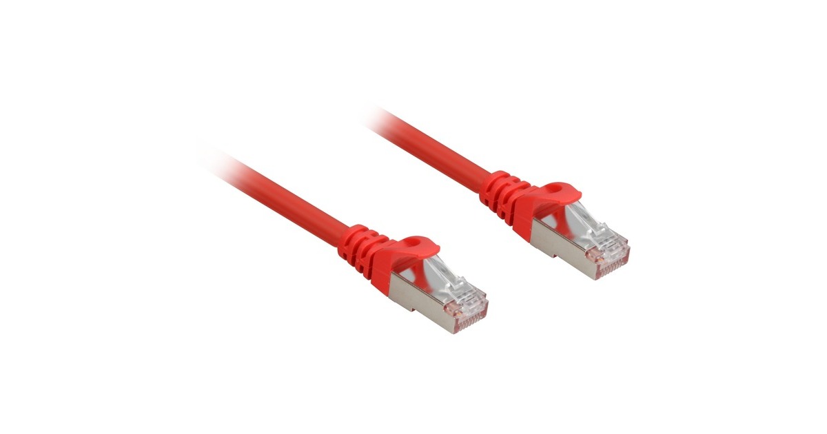 Sharkoon Patchkabel SFTP, RJ-45 met Cat.6a Rood, 10 meter, Halogeenvrij