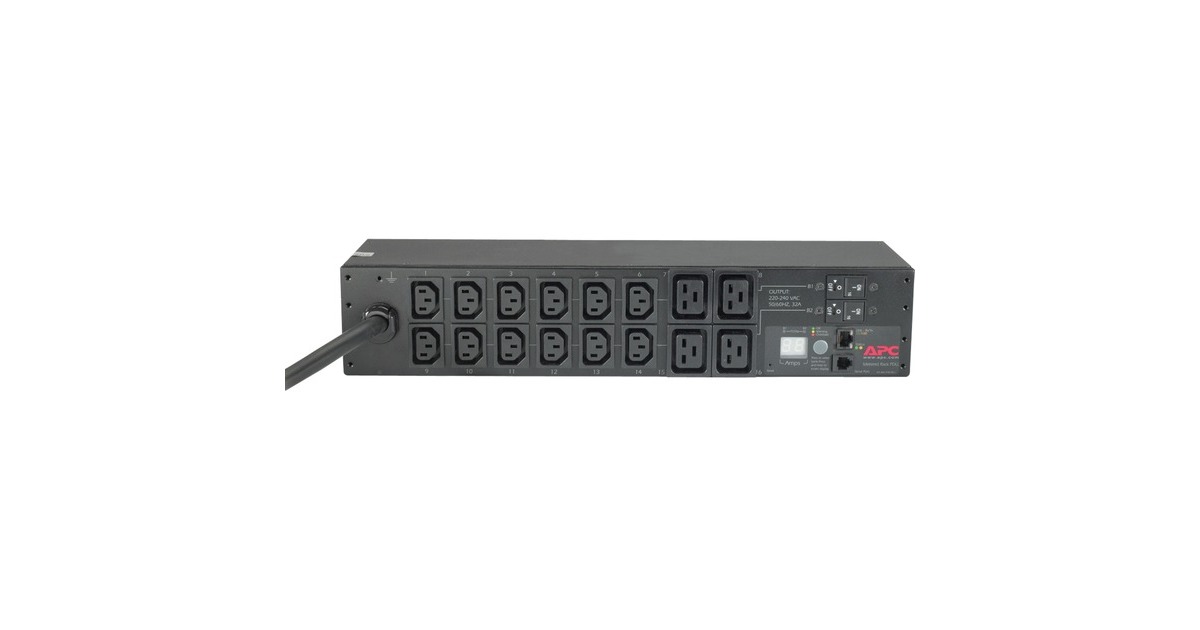 APC Rack PDU Metered AP7822B 0U/2U, 12x C13, 4x C19, IEC 309 32A stekker