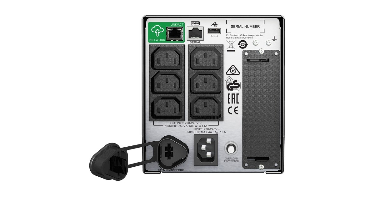 APC Smart-UPS SMT750IC LCD 230V met SmartConnect ups Zwart, 750VA