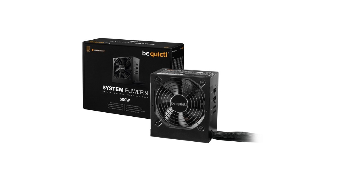 be quiet! System Power 9 CM 500W voeding Zwart, 2x PCIe, Kabel-Management