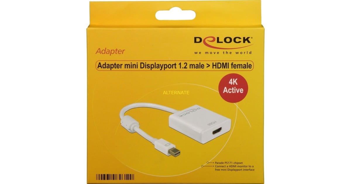DeLOCK Mini DisplayPort > HDMI adapter Wit, 0,2 meter, 4K