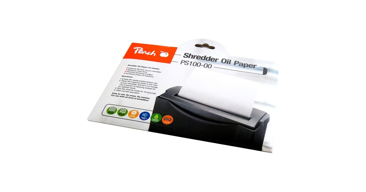 Peach Shredder Service Kit Oliepapier PS100-00 waspapier 12 vel