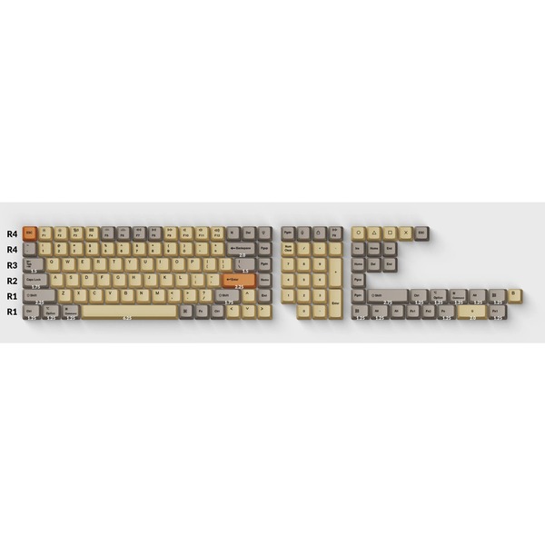 Keychron OEM Dye-Sub PBT Full Keycap-Set - Wheat Grey keycaps Geel ...
