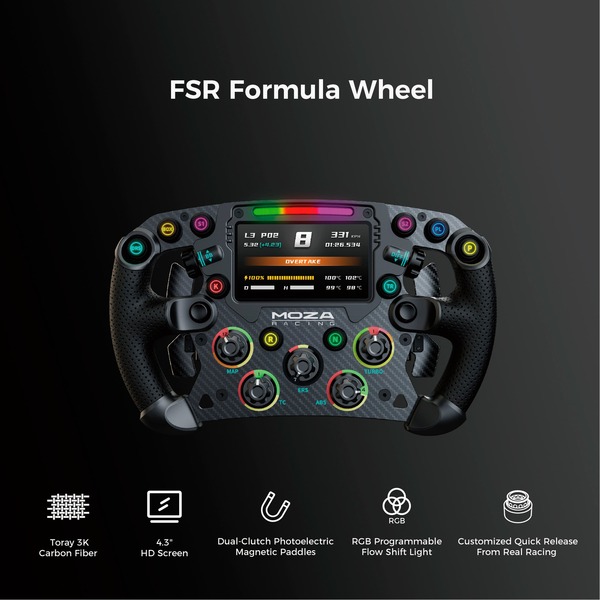 MOZA Racing FSR Formula Wheel Zwart MOZA Racing FSR Formula Wheel Zwart