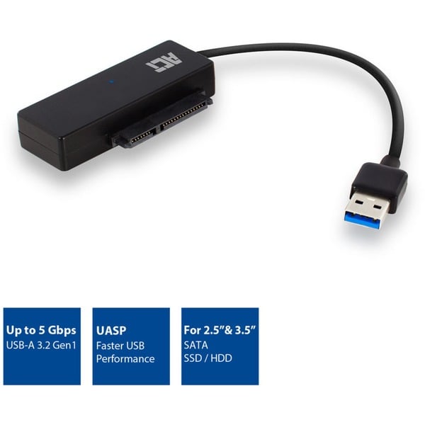 ACT Connectivity USB 3.2 Gen1 naar 2,5/3,5 inch SATA Adapterkabel voor SSD/HDD Zwart, USB 3.2 (5 ...