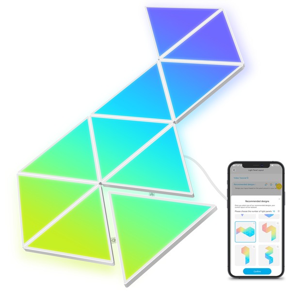 Govee H6067 Glide Triangle Light Panels - 10-pack sfeerverlichting RGBIC