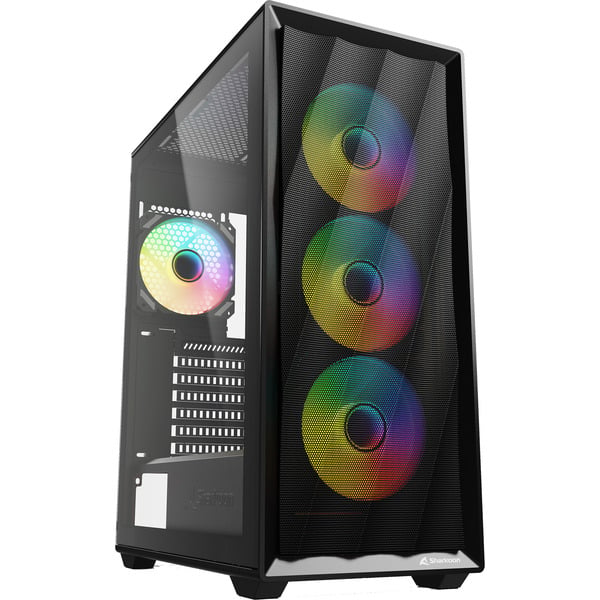 Sharkoon VK4 ARGB midi tower behuizing Zwart | 2x USB-A | RGB ...