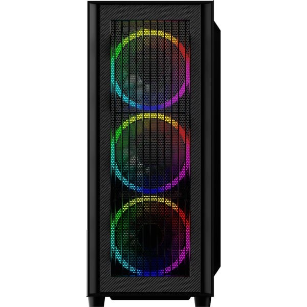 Sharkoon RGB Wave midi tower behuizing Zwart | 2x USB-A | 1x USB-C ...