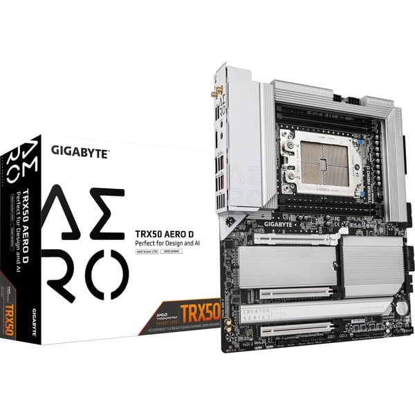 GIGABYTE TRX50 AERO D socket sTR5 moederbord Zilver/zwart, RAID, 10 GB ...