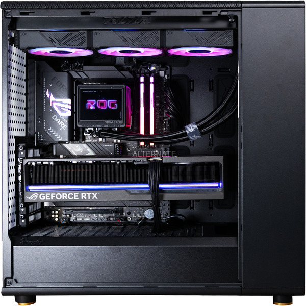ALTERNATE Ryzen 9 - RTX 5080 Gaming pc Powered by ASUS Zwart/houtkleur ...