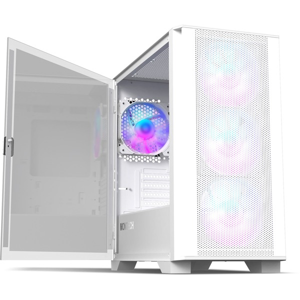 Montech Air 100 ARGB mini tower behuizing Wit | 3x USB-A | Tempered Glass