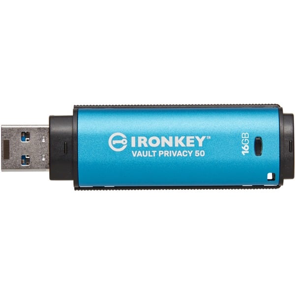 Kingston IronKey Vault Privacy 50 16 GB usb-stick Lichtblauw/zwart, USB ...