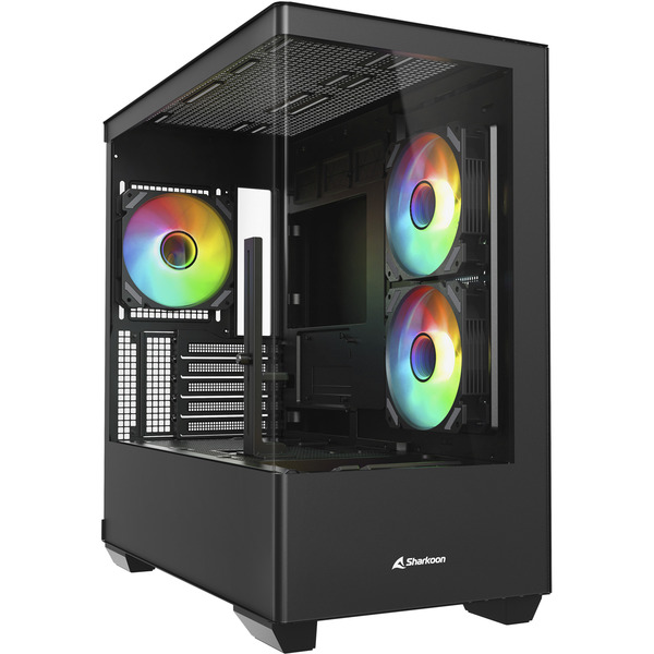 Sharkoon ELITE SHARK CM100 midi tower behuizing Zwart | 2x USB-A | 1x ...
