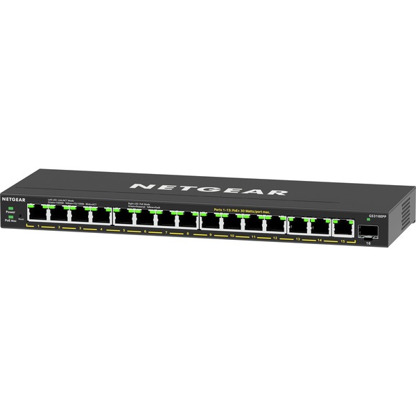 NETGEAR GS316EPP switch Zwart