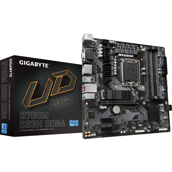 GIGABYTE B760M DS3H DDR4, socket 1700 moederbord RAID, 2.5 Gb-LAN, Sound, µATX