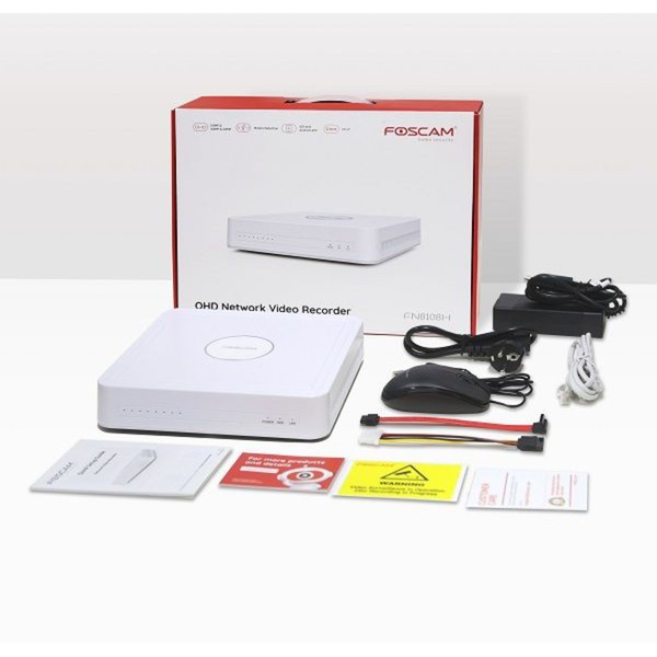 Foscam FN8108H, 8-kanaals 5MP Netwerk Video Recorder Wit, Zonder HDD