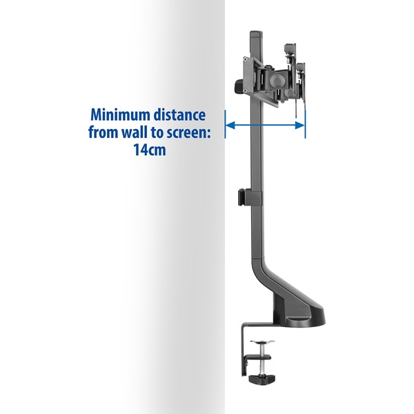 ACT Connectivity Monitorarm office, op voet met gasveer, crossbar, 2 ...