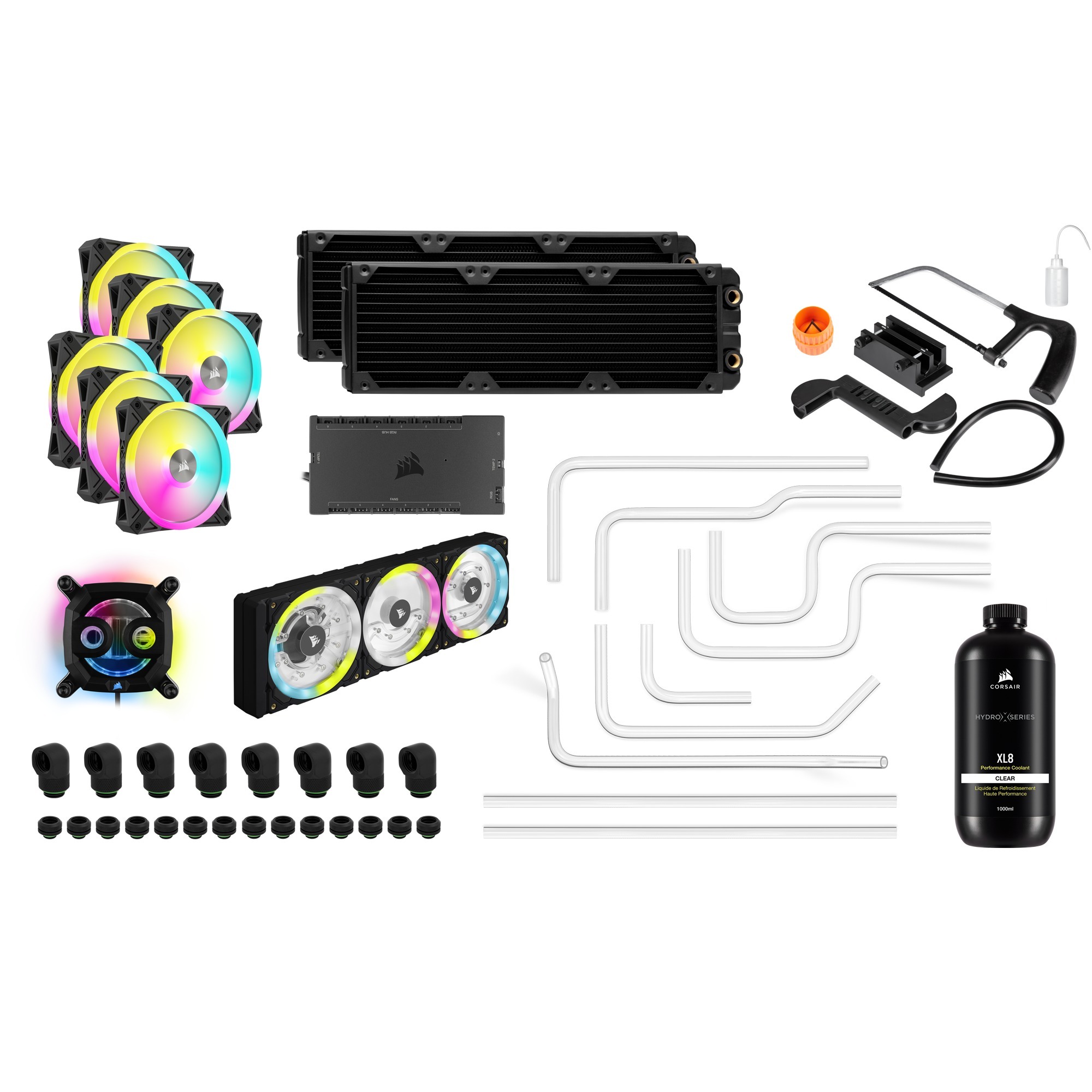 Corsair Hydro X Series iCUE XH5000i RGB PRO Pre-Bent Custom Cooling Kit ...