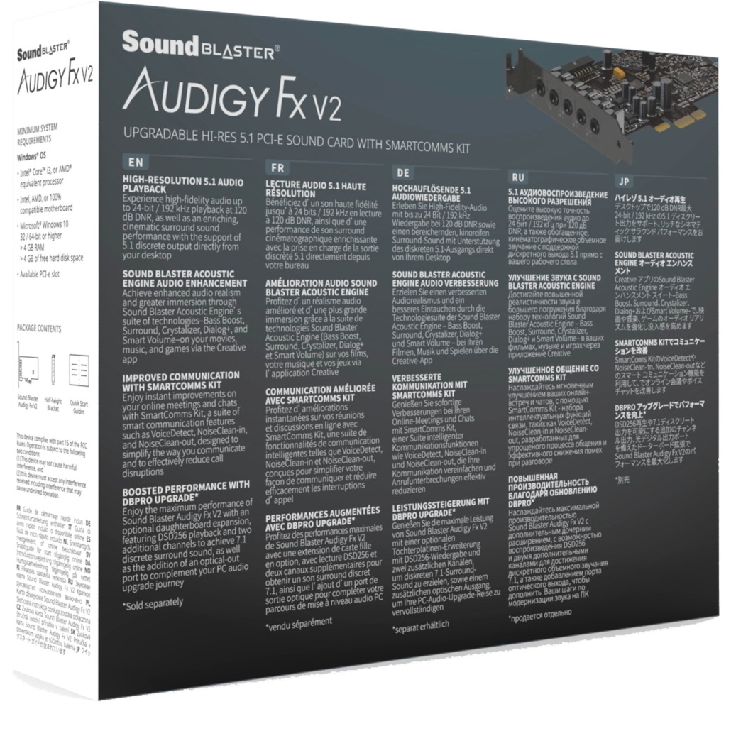 Creative Sound Blaster Audigy Fx V2 geluidskaart