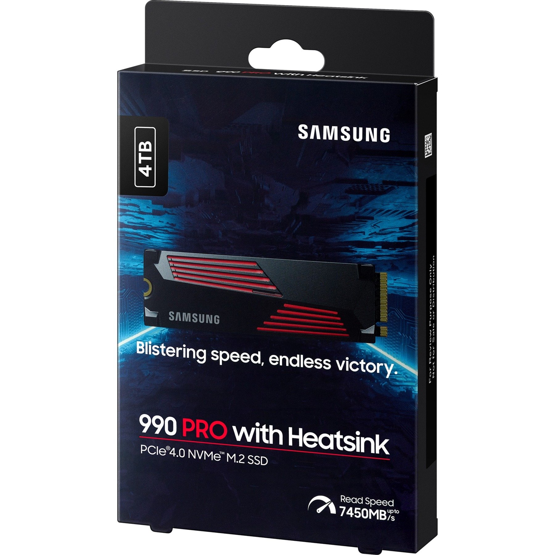 Samsung 990 PRO Heatsink 4 TB SSD MZ-V9P4T0CW, PCIe 4.0 x4, NVMe 2, M.2 ...