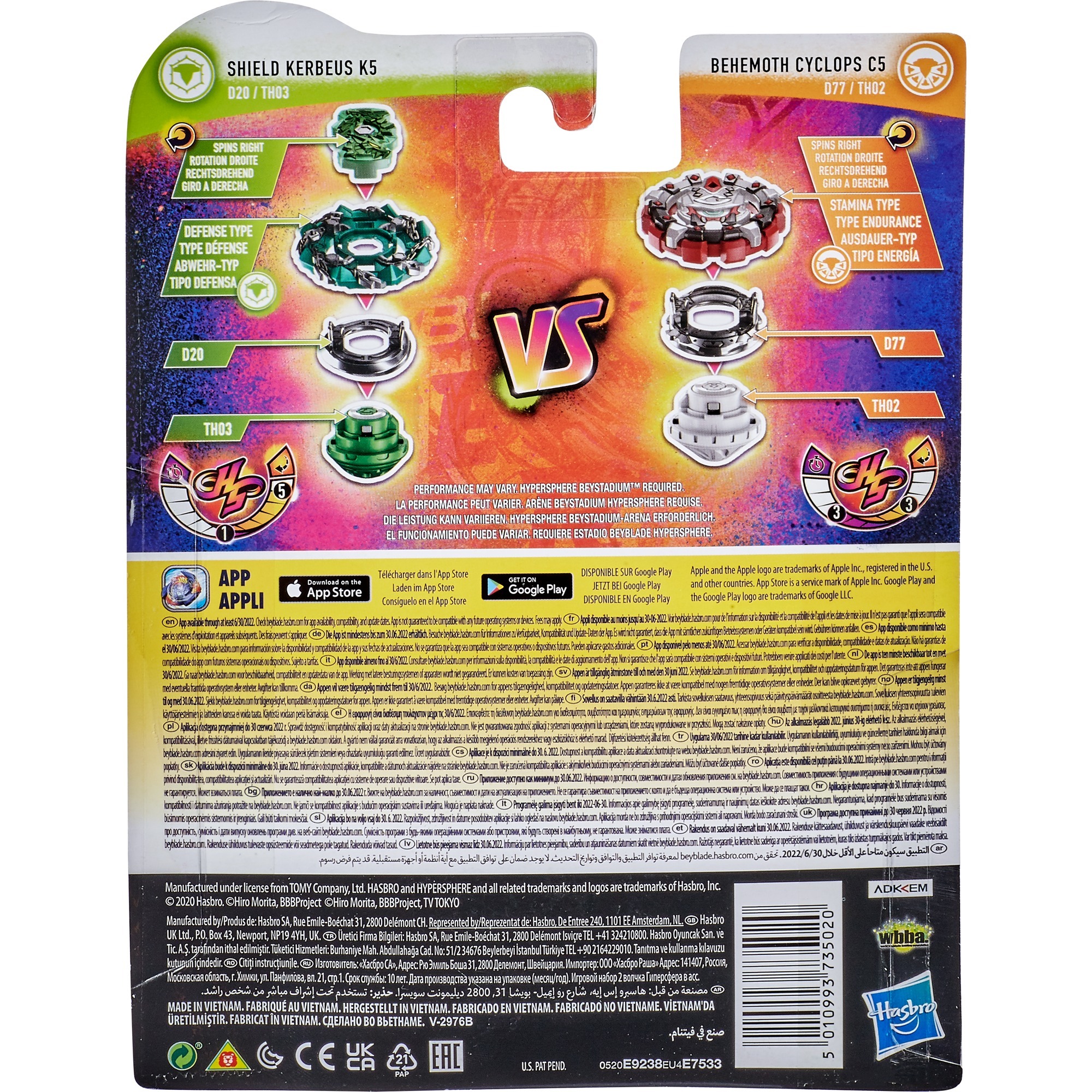 Hasbro Beyblade Burst - Rise Hypersphere Dual Pack - Behemoth Cyclops ...